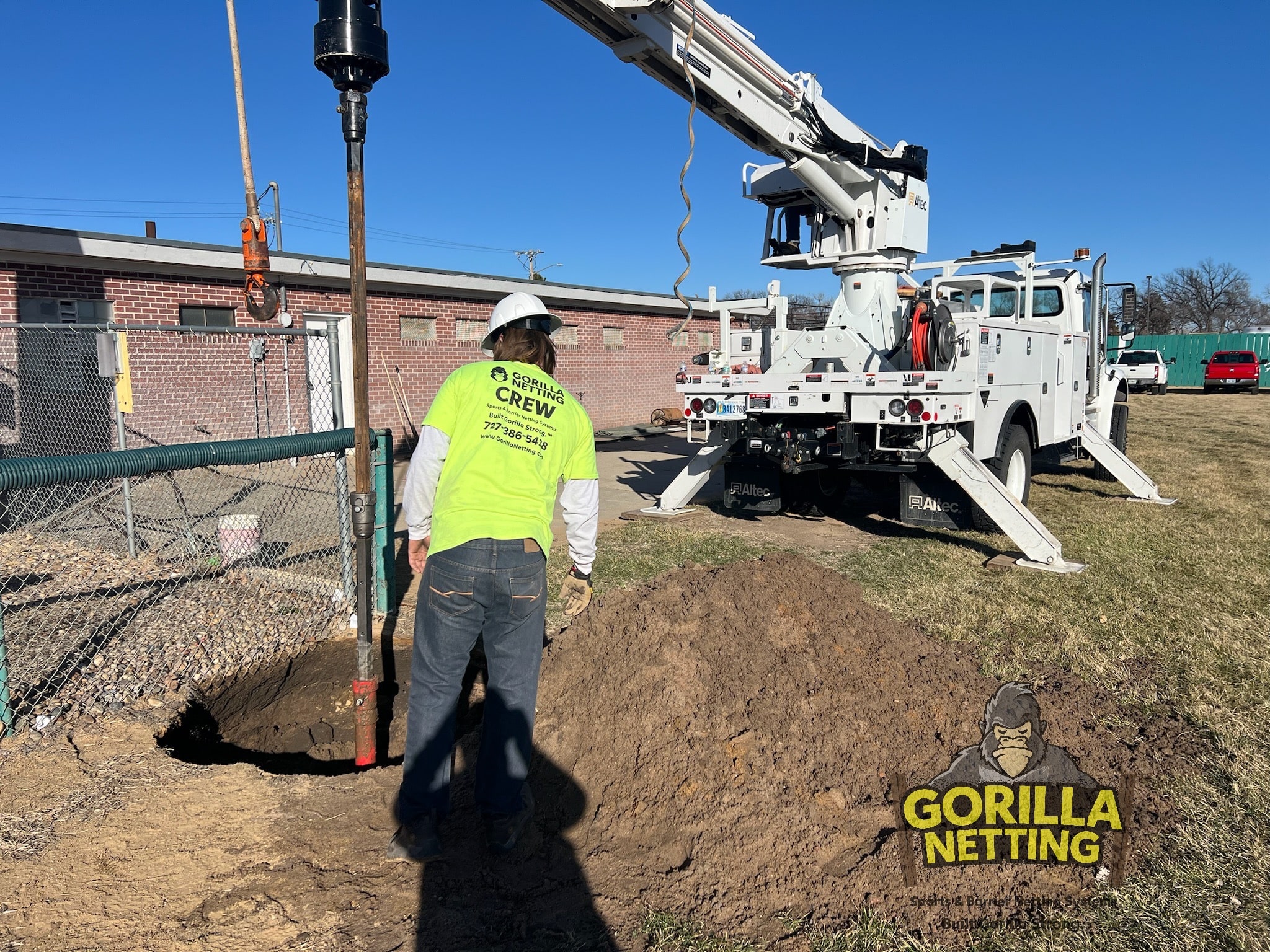 Cable Suspended Tie-Back Backstop Netting Installation at Bill Wood ...