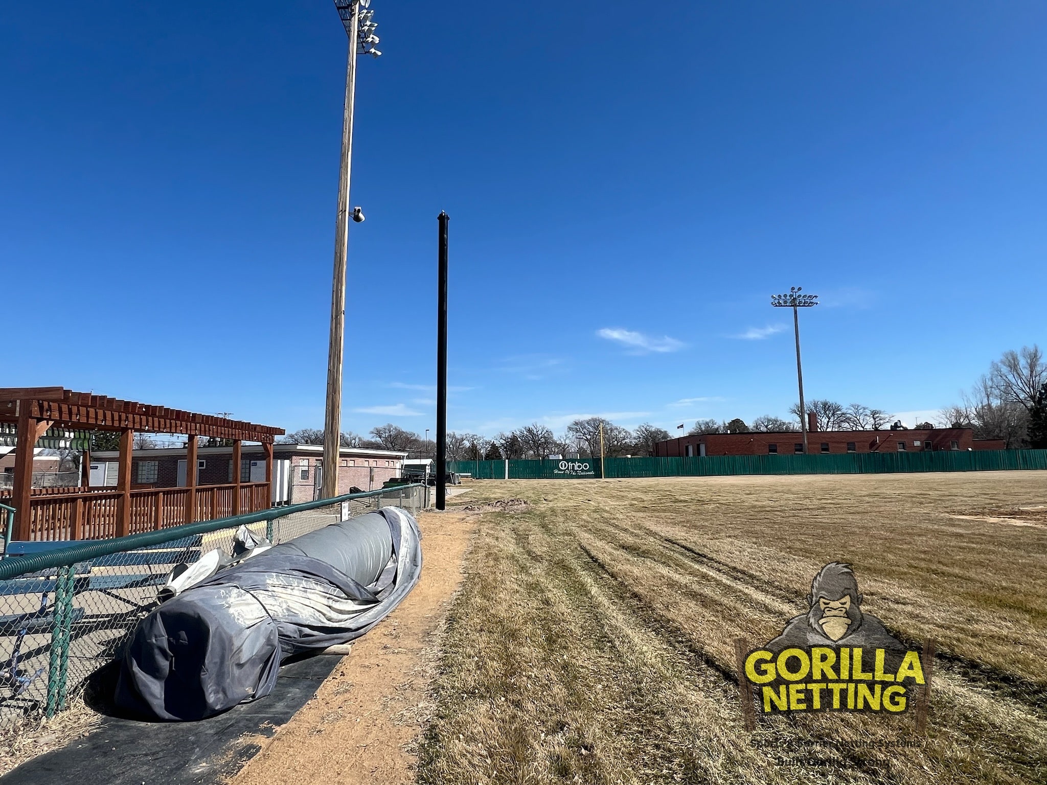 Cable Suspended Tie-Back Backstop Netting Installation at Bill Wood ...